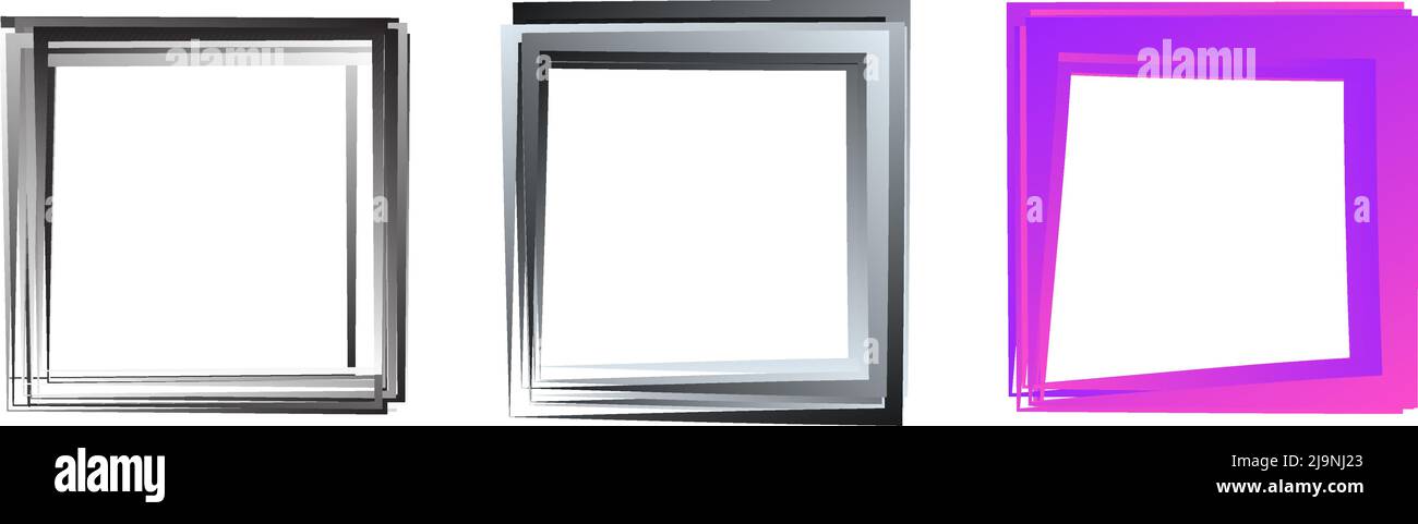 Random square contour frame, border element. Stock vector illustration ...
