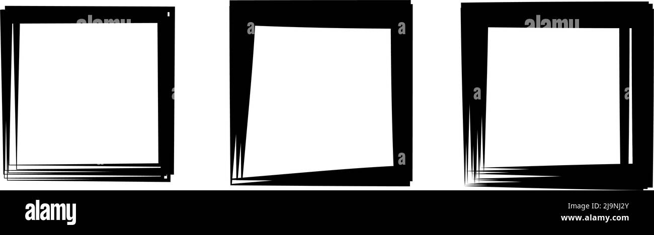 Random square contour frame, border element. Stock vector illustration ...