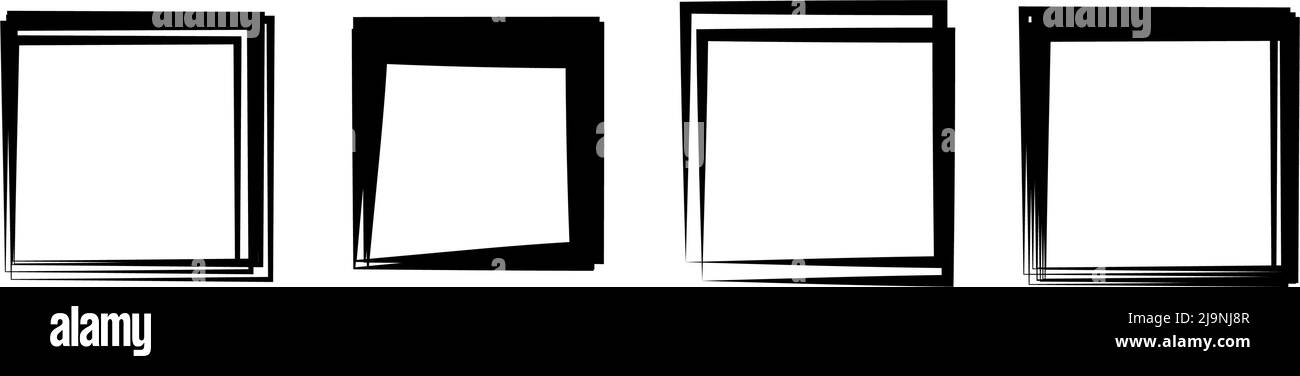 Random square contour frame, border element. Stock vector illustration ...