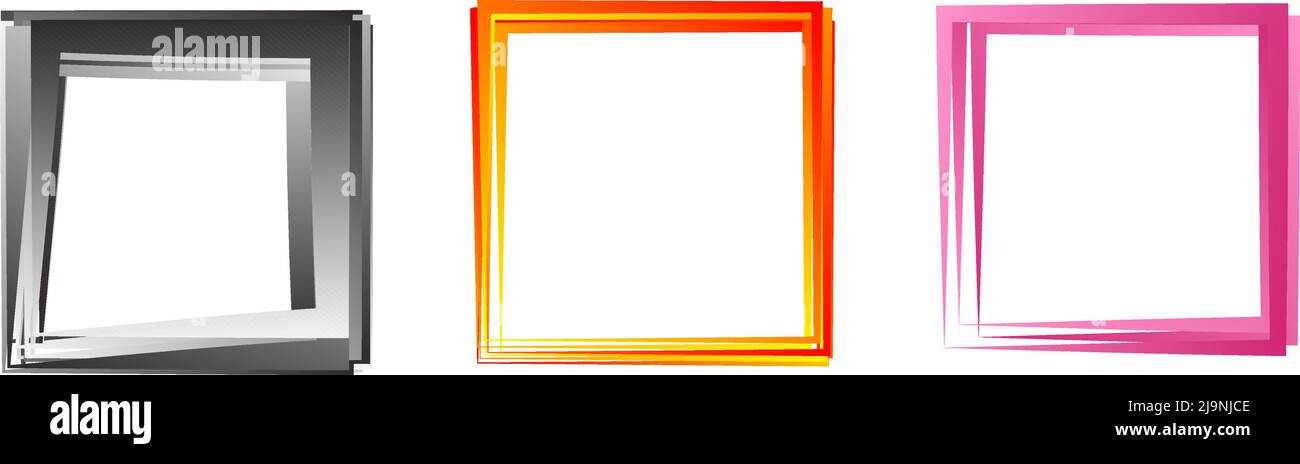 Random square contour frame, border element. Stock vector illustration ...
