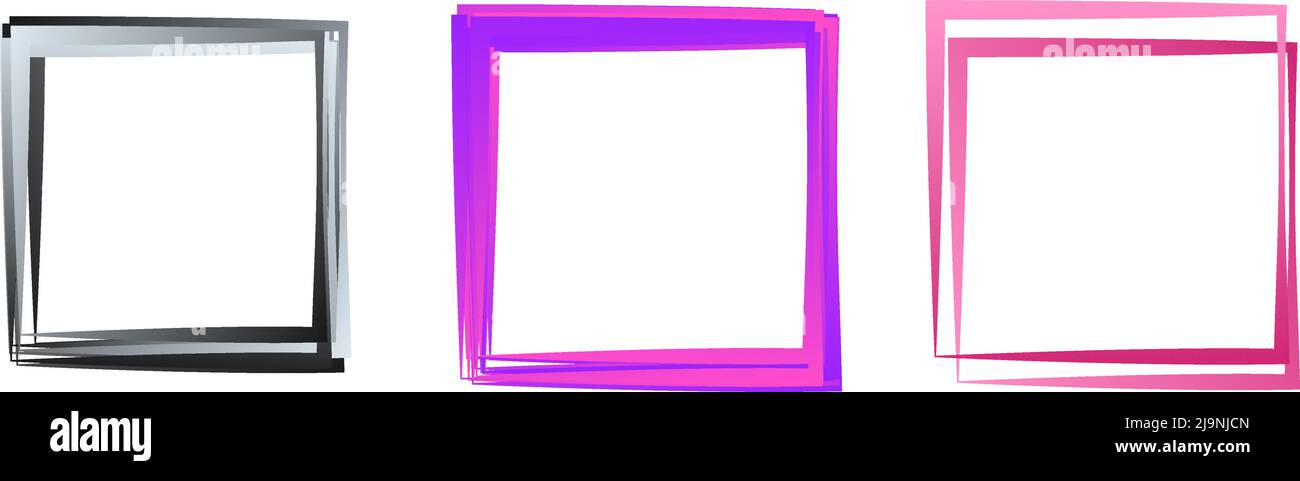 Random square contour frame, border element. Stock vector illustration ...