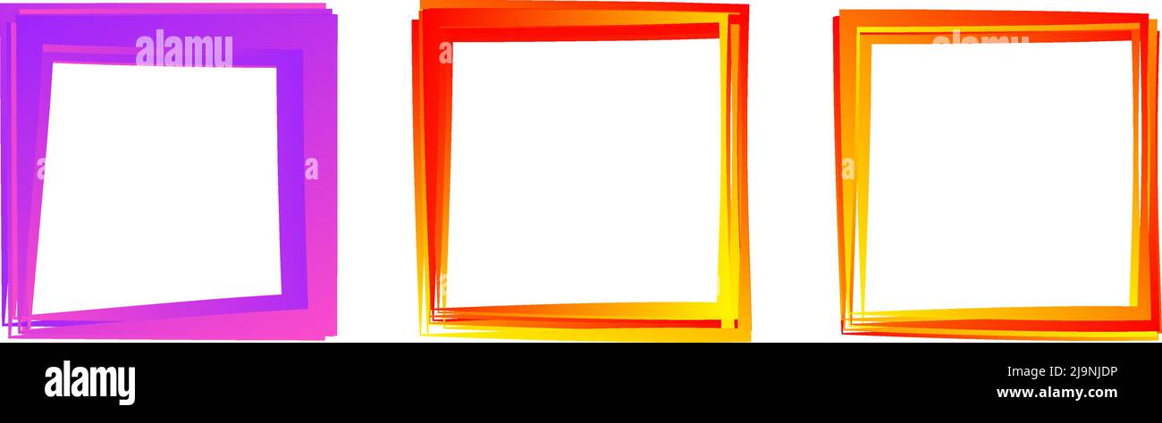 Random square contour frame, border element. Stock vector illustration ...