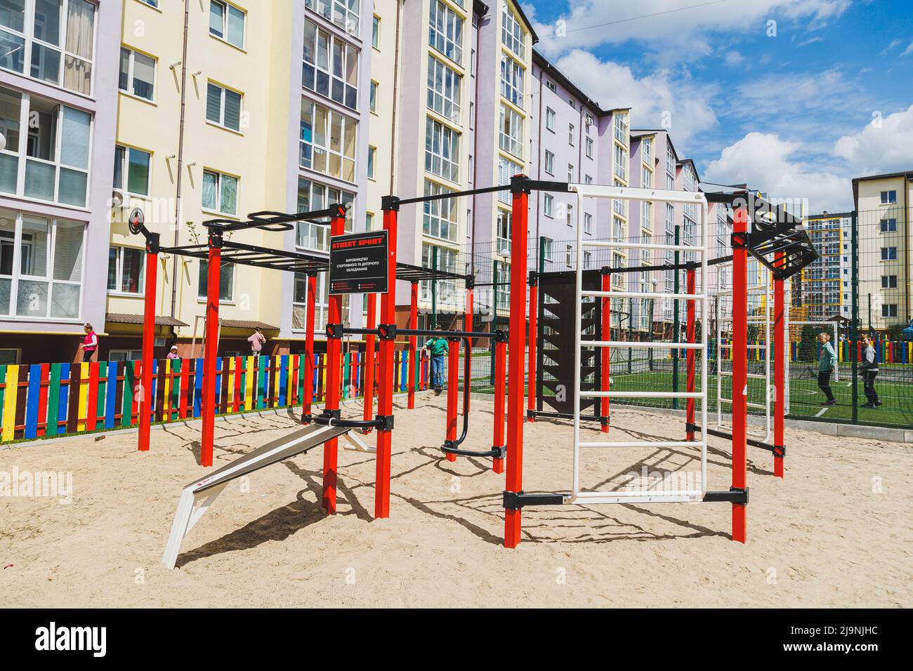 New residential high-rise buildings. Apartments with balconies in a new ...