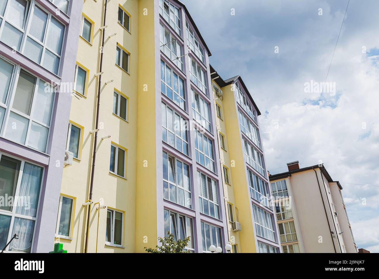 New building unfinished multi-storey residential building. Modern ...