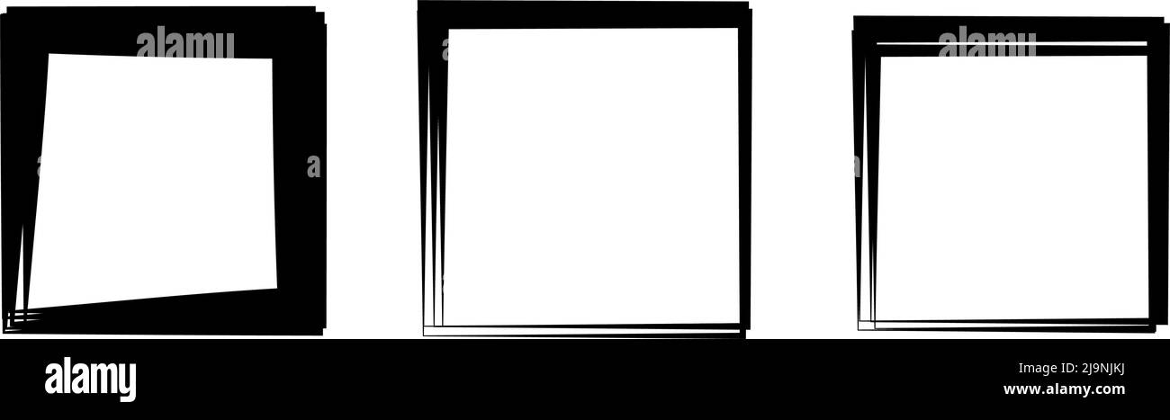 Random square contour frame, border element. Stock vector illustration ...