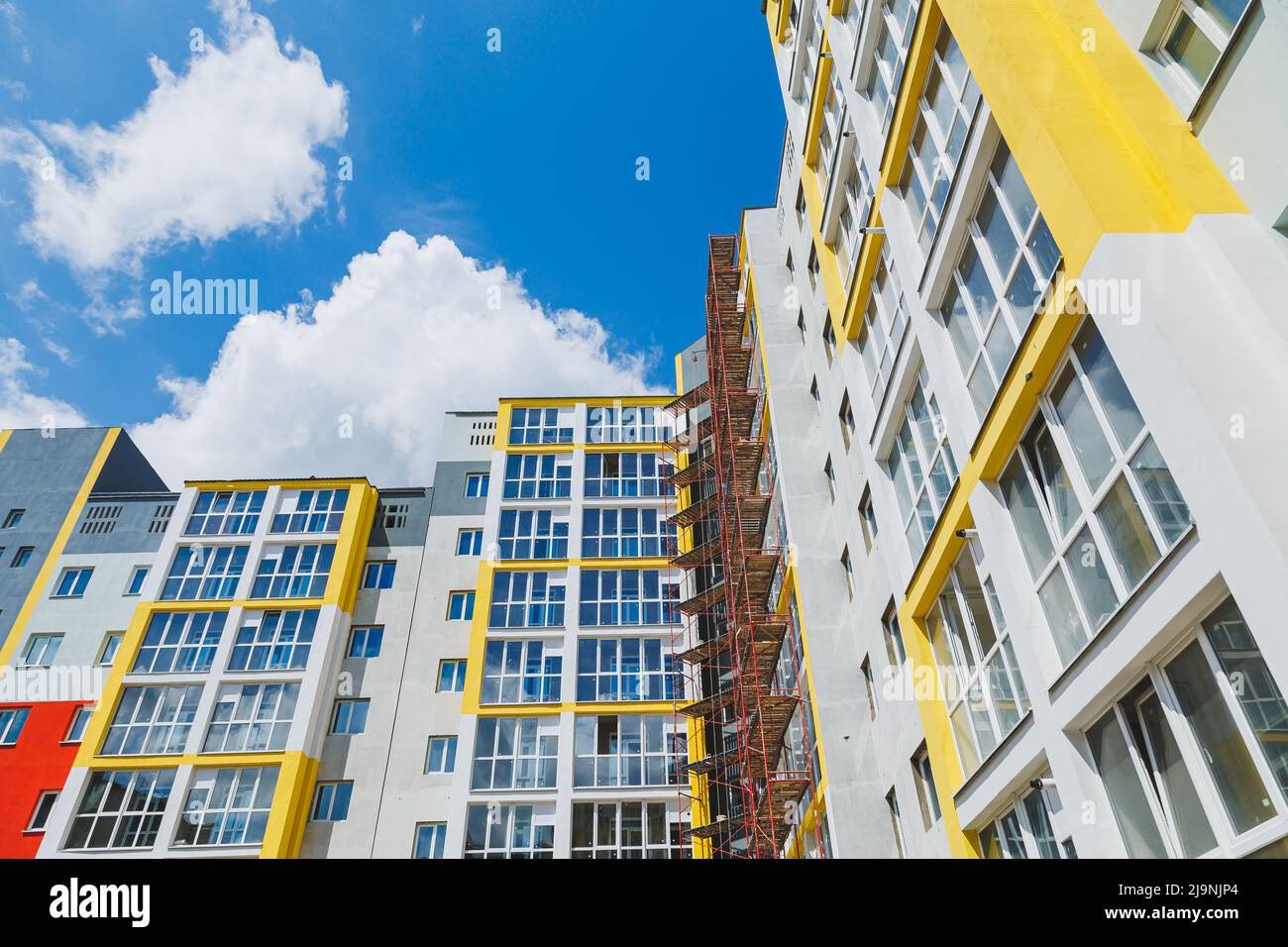 New building unfinished multi-storey residential building. Modern ...