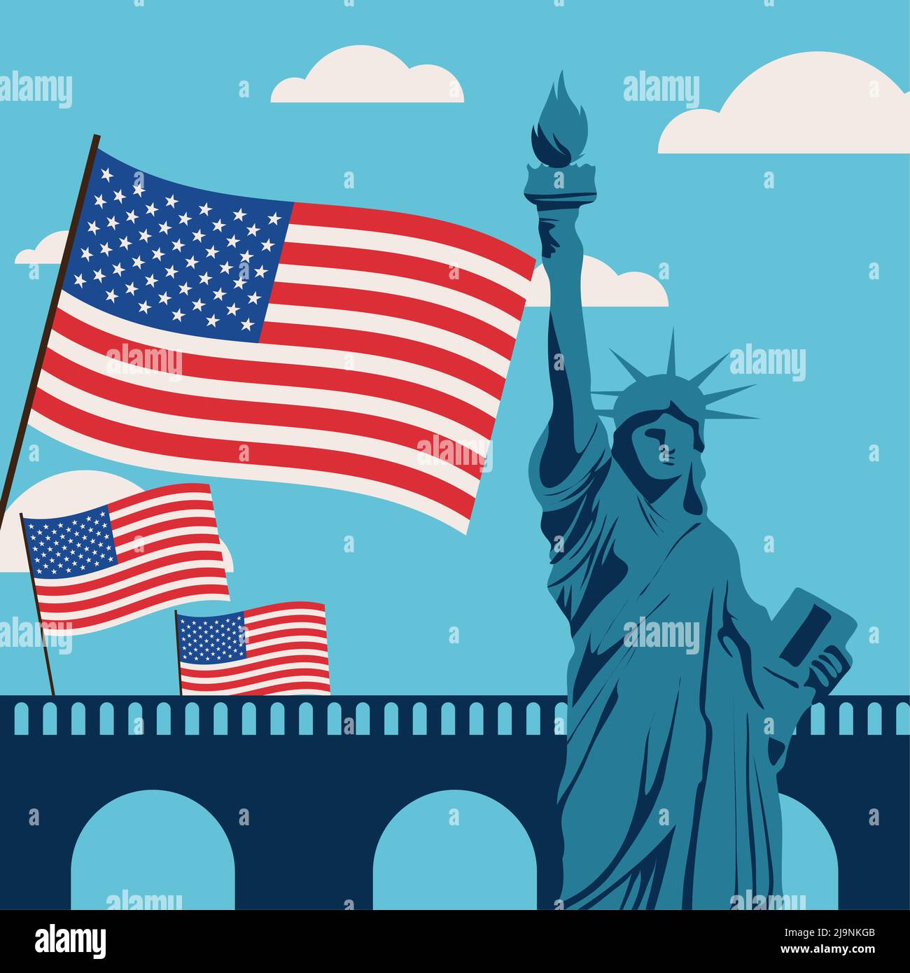 statue of liberty and flags Stock Vector Image & Art - Alamy