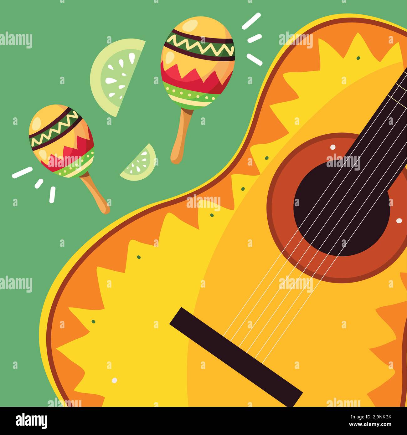 mexican maraca and guitar Stock Vector Image & Art - Alamy