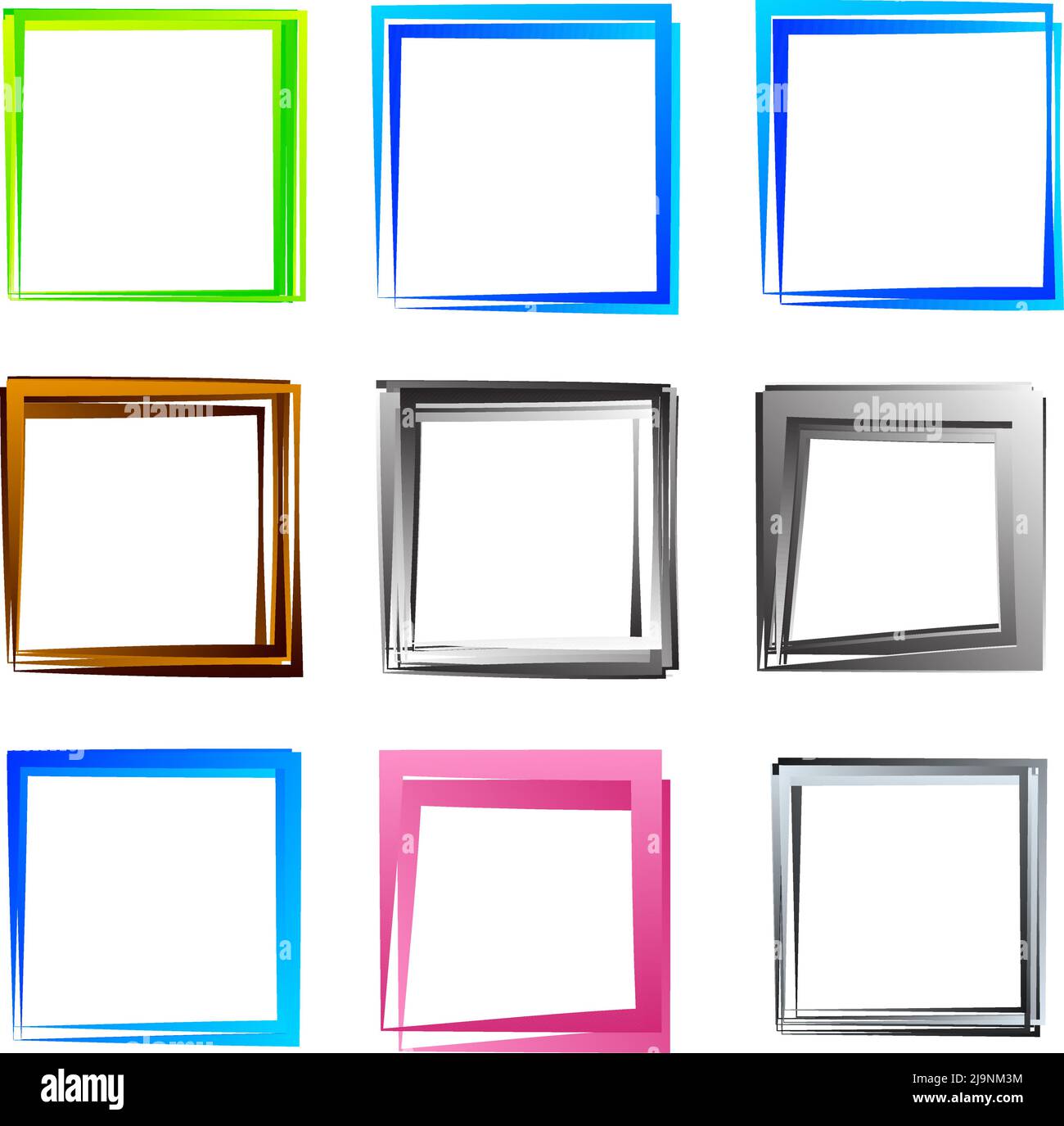 Random square contour frame, border element. Stock vector illustration ...