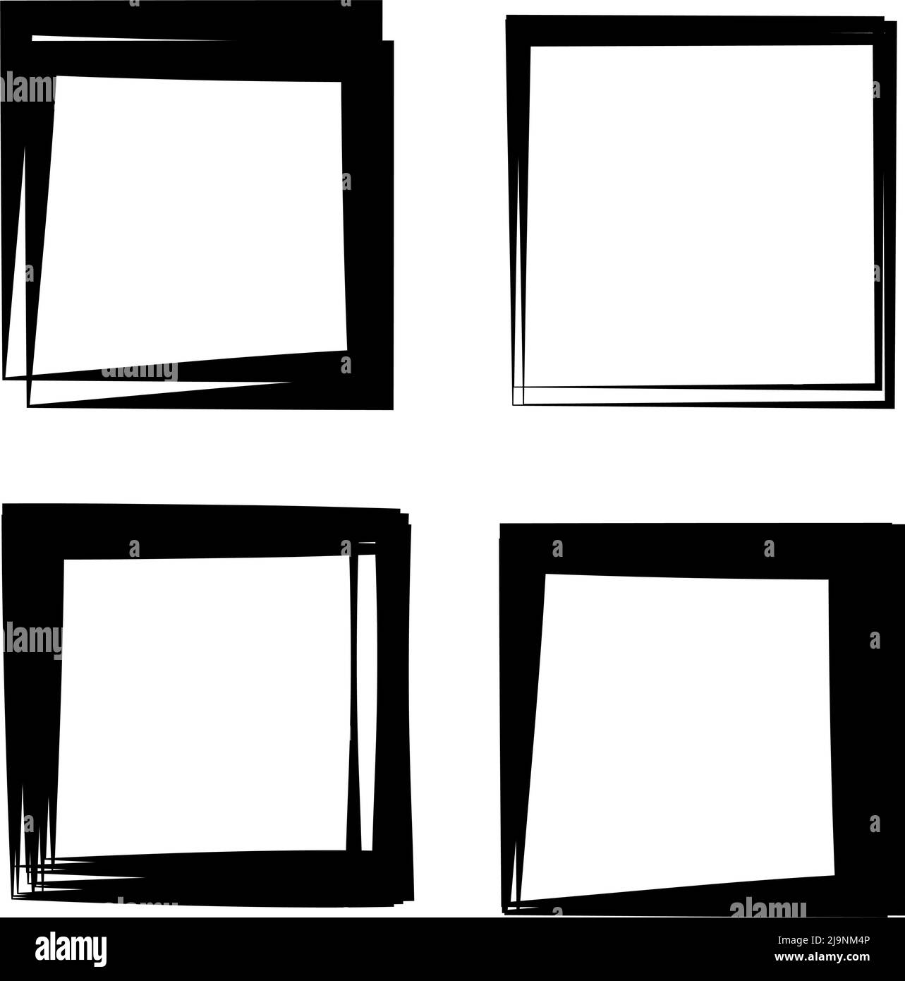 Random square contour frame, border element. Stock vector illustration ...