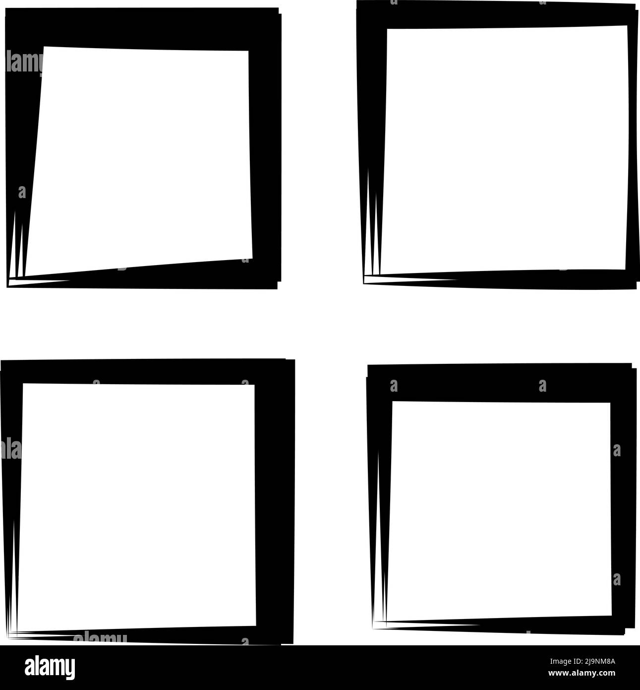 Random square contour frame, border element. Stock vector illustration ...