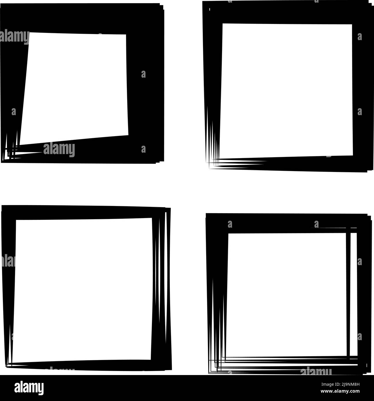 Random square contour frame, border element. Stock vector illustration ...