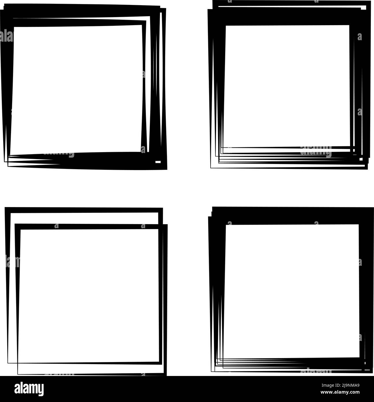 Random square contour frame, border element. Stock vector illustration ...