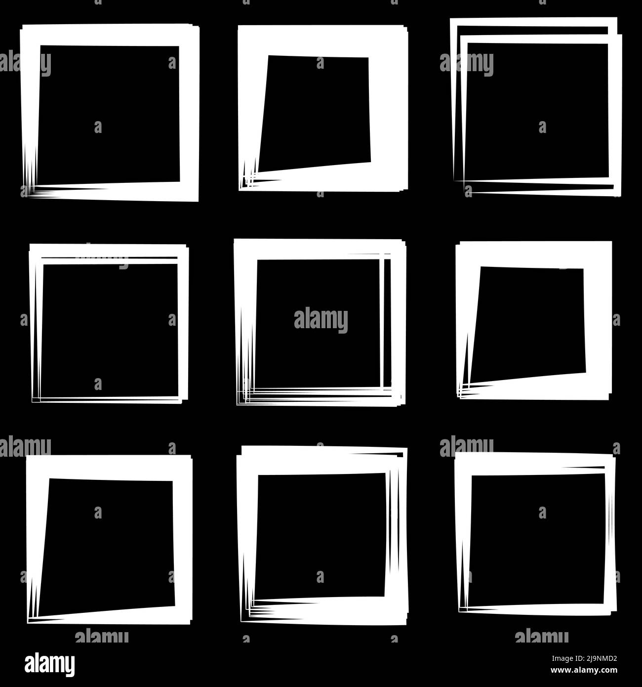 Random square contour frame, border element. Stock vector illustration ...