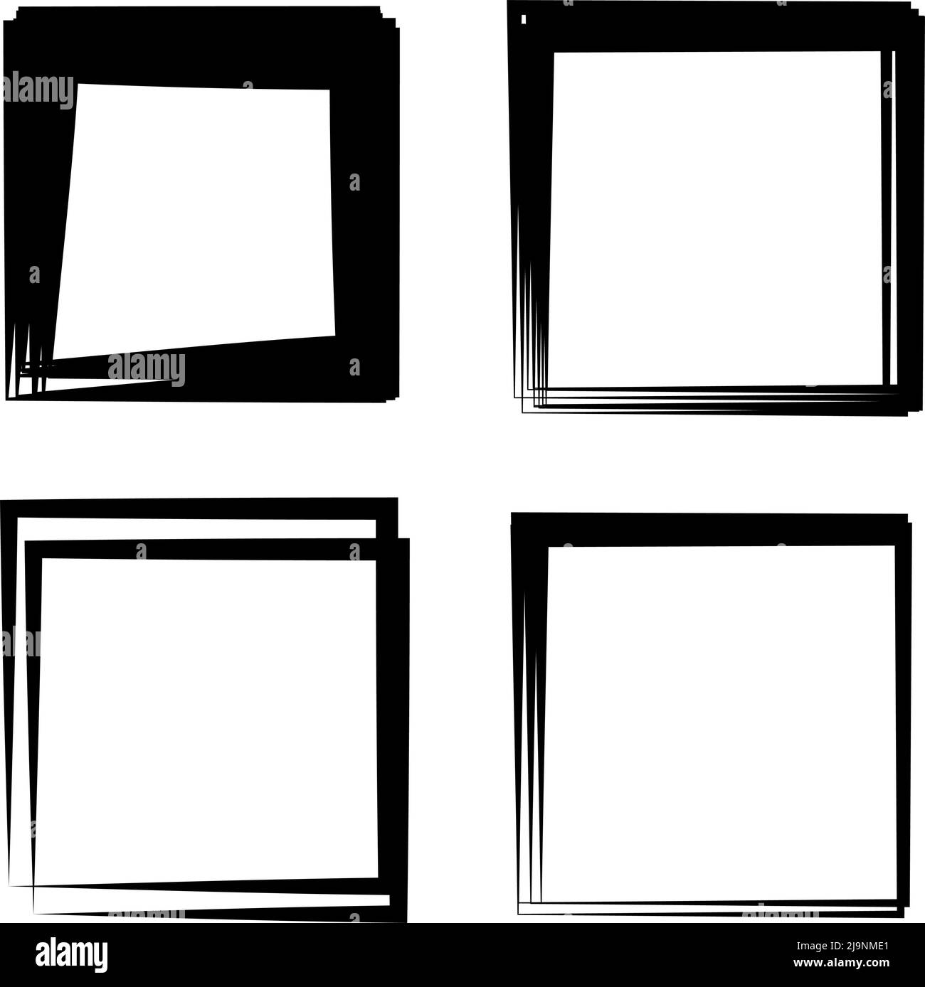 Random square contour frame, border element. Stock vector illustration ...