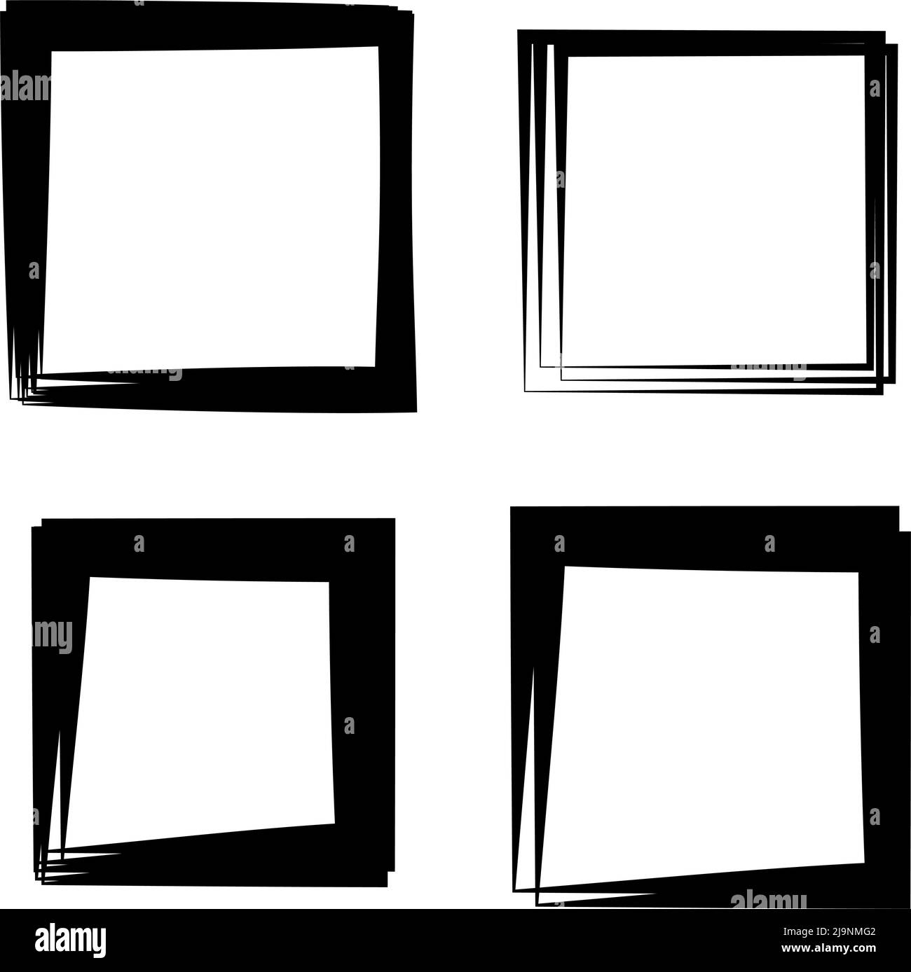 Random square contour frame, border element. Stock vector illustration ...