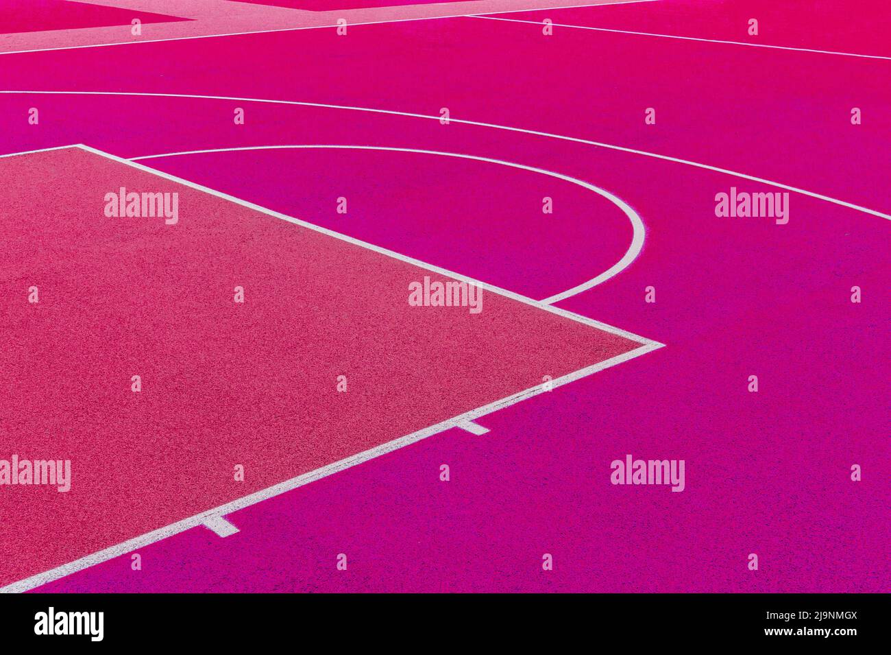 Pink basketball court background. Top view pink field rubber ground ...