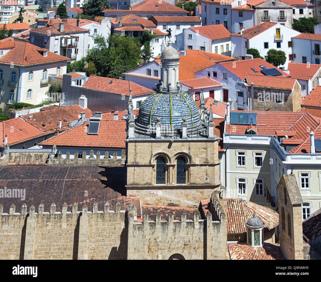 A panoramic view of the city of Coimbra in Portugal, home to a major ...