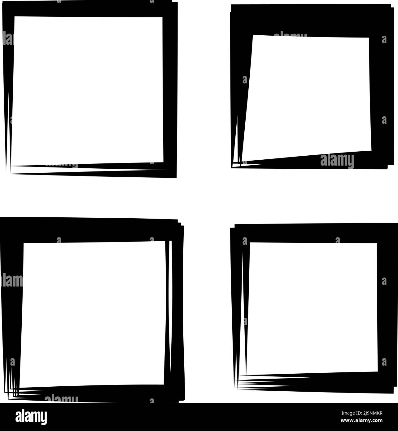 Random square contour frame, border element. Stock vector illustration ...