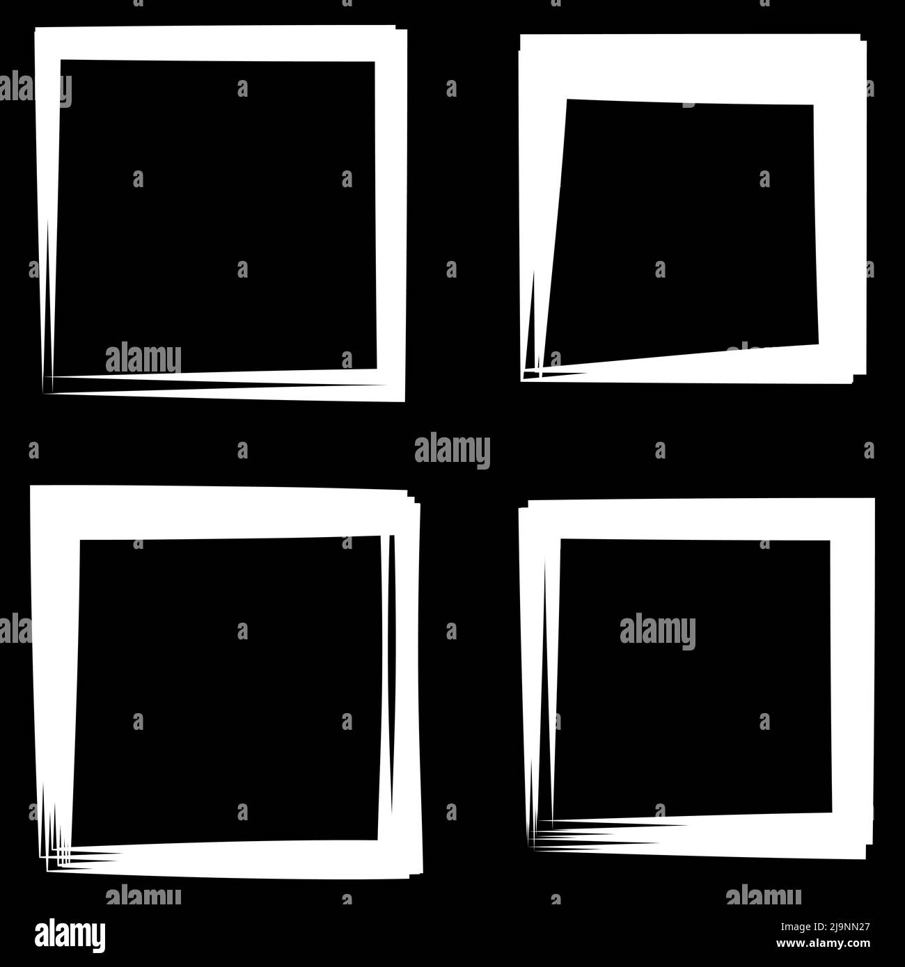 Random square contour frame, border element. Stock vector illustration ...