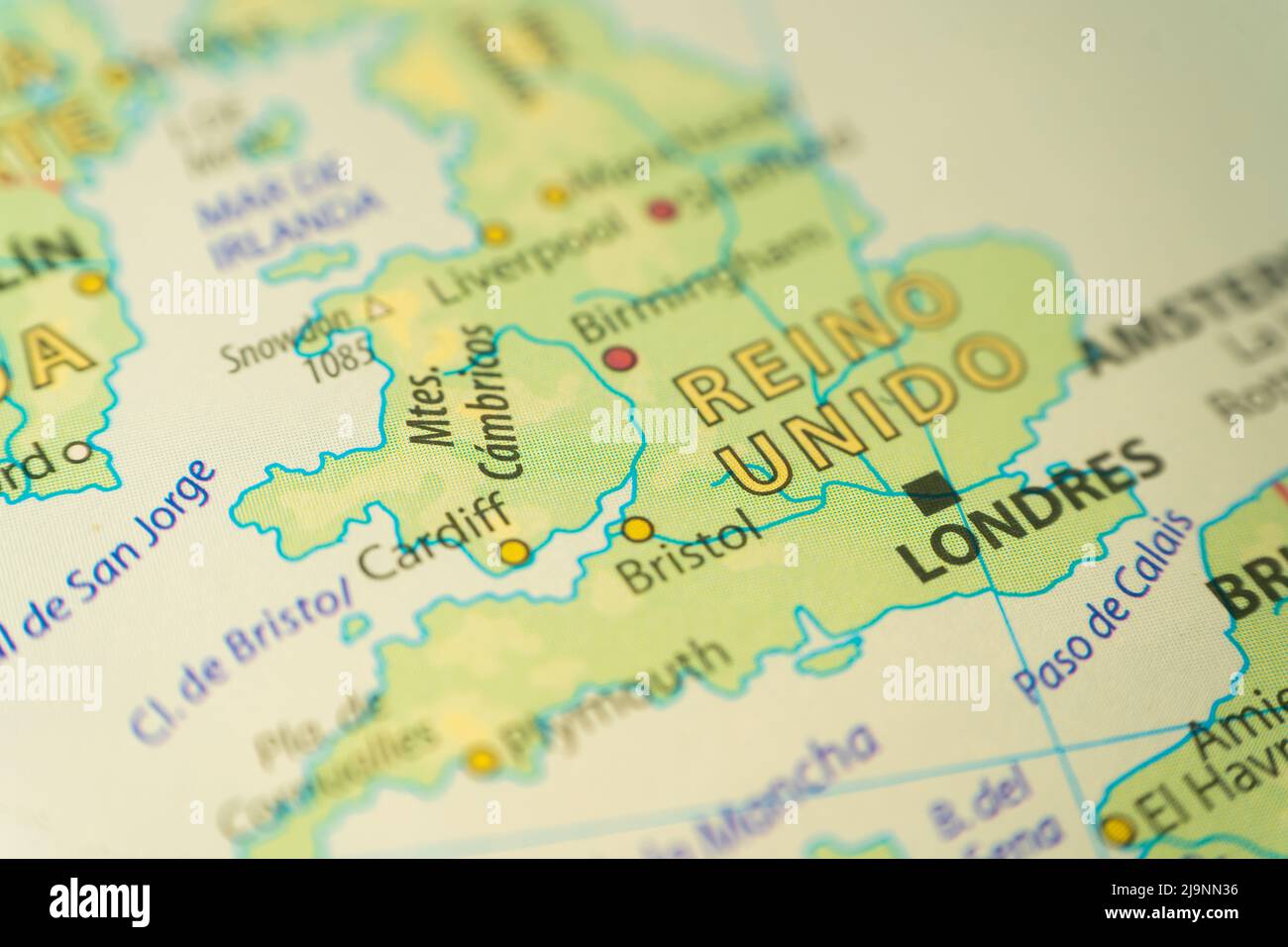 Orographic map of England and Wales in the United Kingdom. With ...