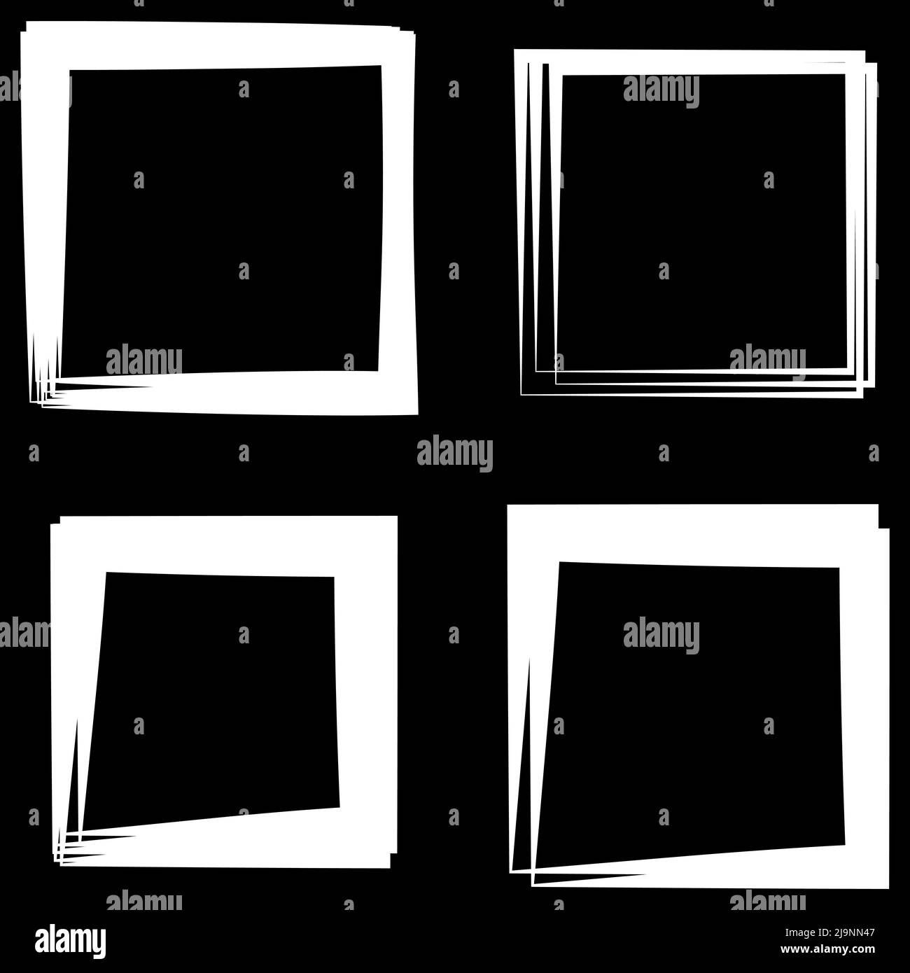 Random square contour frame, border element. Stock vector illustration ...
