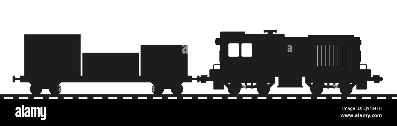 Freight Train Silhouette