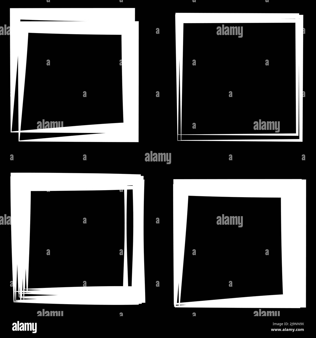 Random square contour frame, border element. Stock vector illustration ...