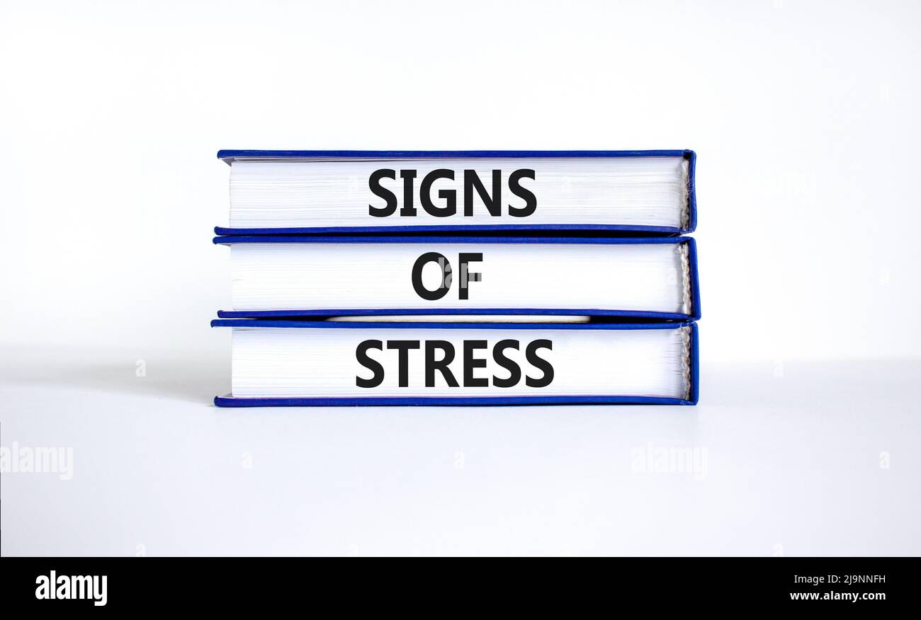Signs of stress symbol. Concept words Signs of stress on books ...