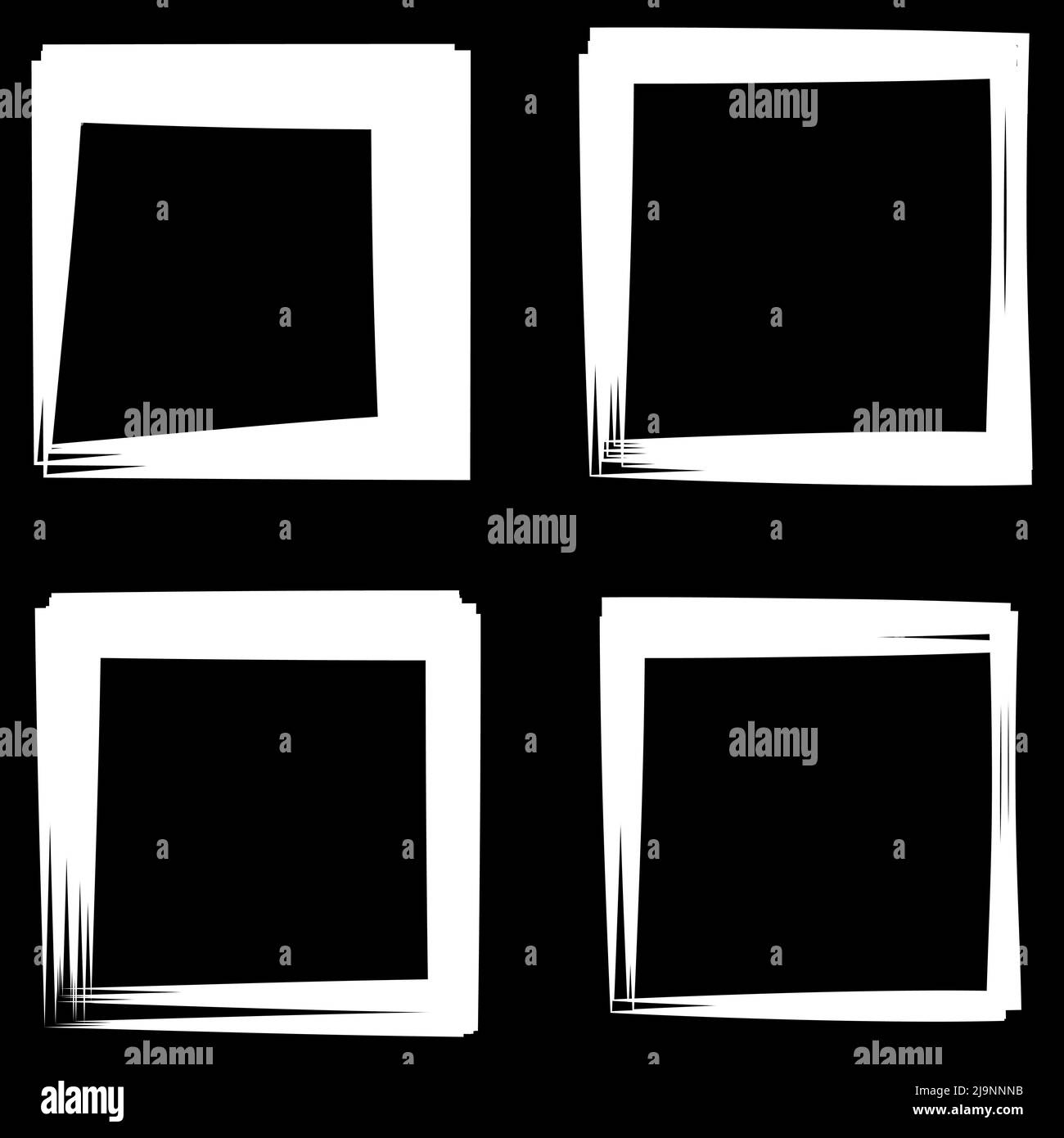 Random square contour frame, border element. Stock vector illustration ...