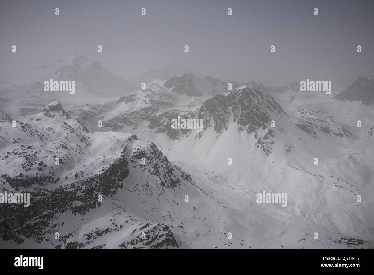 Winter landscape with snow tops of the Alps Stock Photo - Alamy