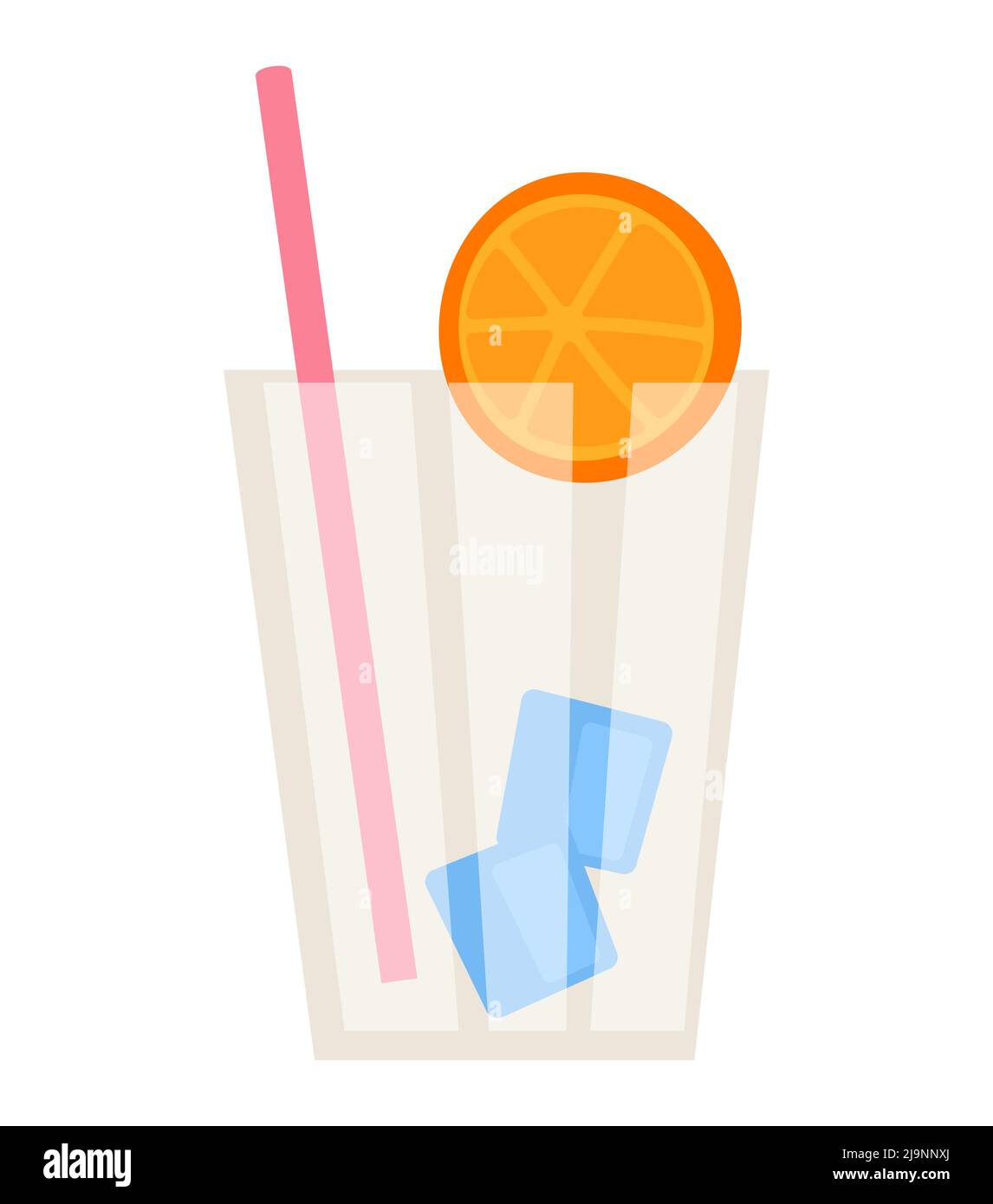 Glass of natural lemonade - modern flat design style single isolated ...