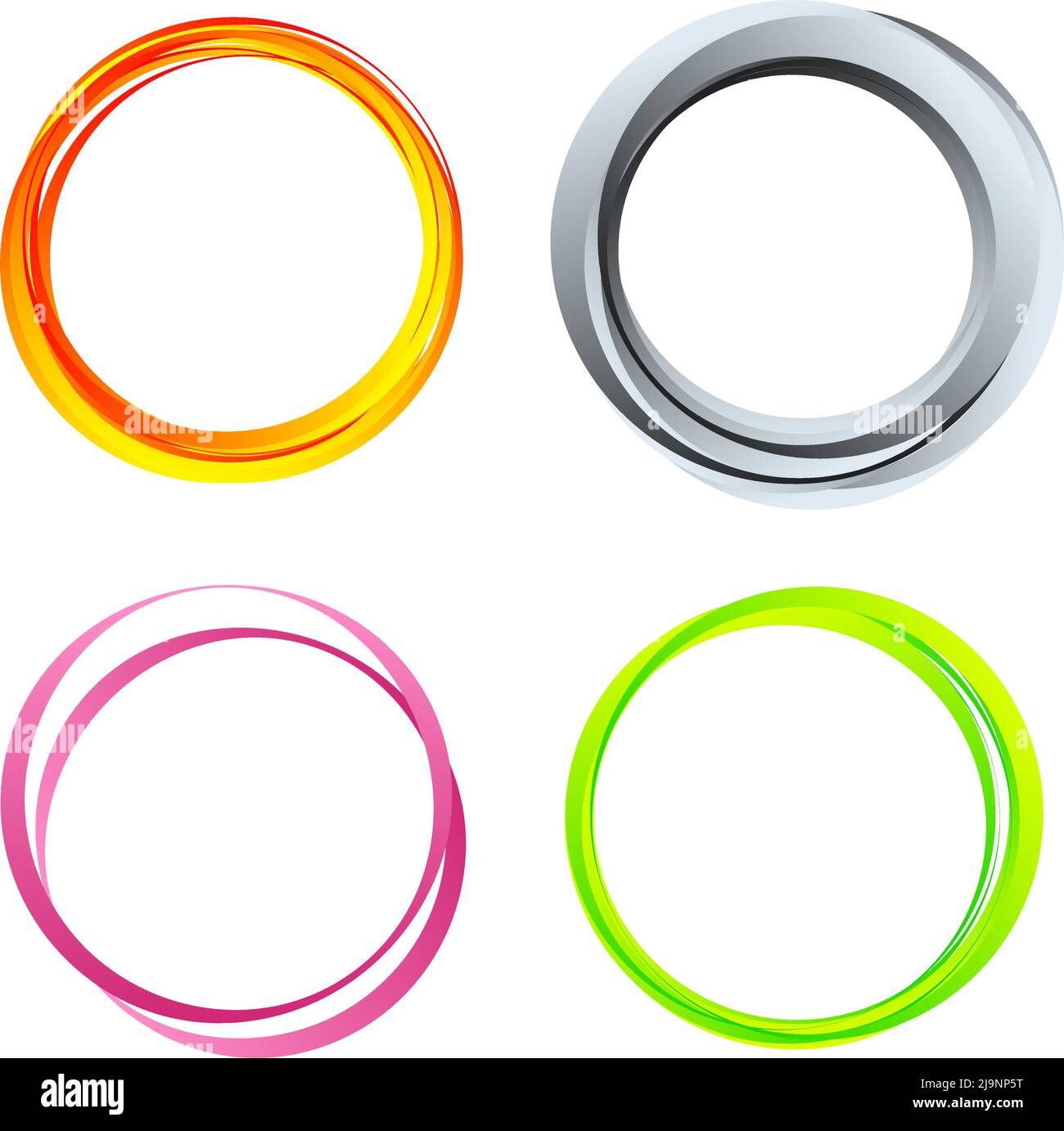 Random circles, rings circular element. Stock vector illustration, clip ...