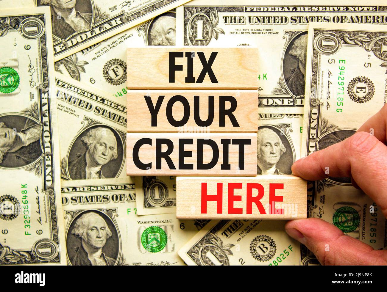 Fix your credit here symbol. Concept words Fix your credit here on ...