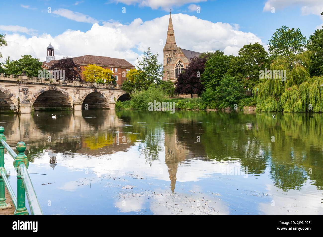 Spire of united reform church english bridge shrewsbury hi-res stock ...