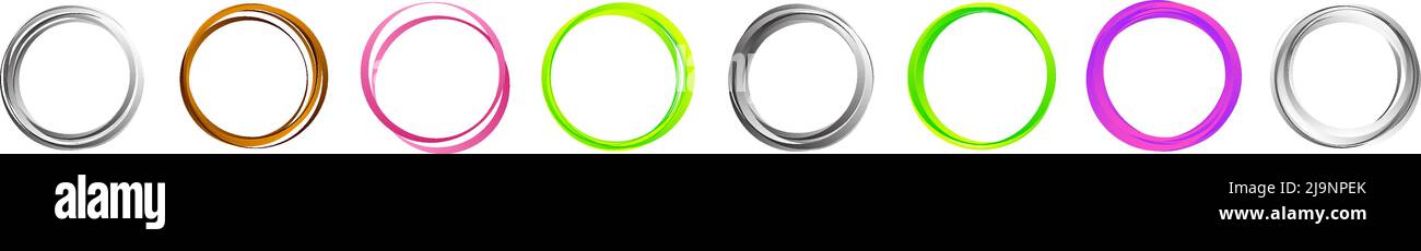 Random circles, rings circular element. Stock vector illustration, clip ...