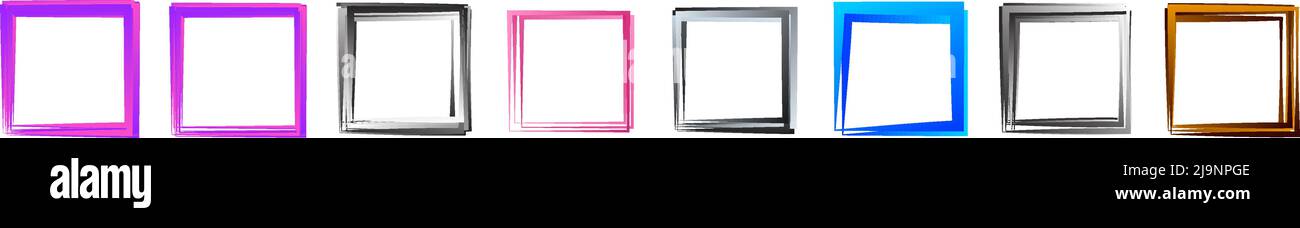 Random square contour frame, border element. Stock vector illustration ...