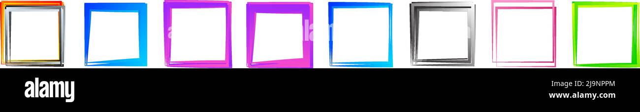 Random square contour frame, border element. Stock vector illustration ...