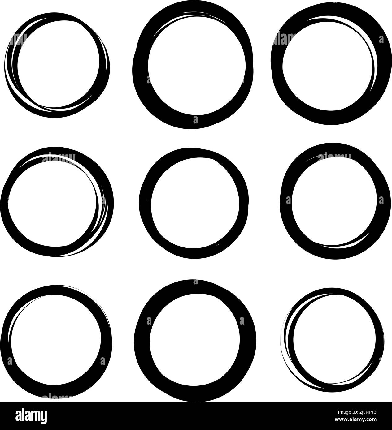 Random circles, rings circular element. Stock vector illustration, clip ...