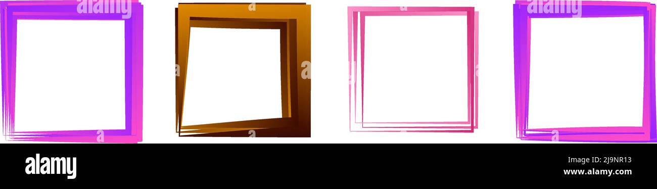 Random square contour frame, border element. Stock vector illustration ...