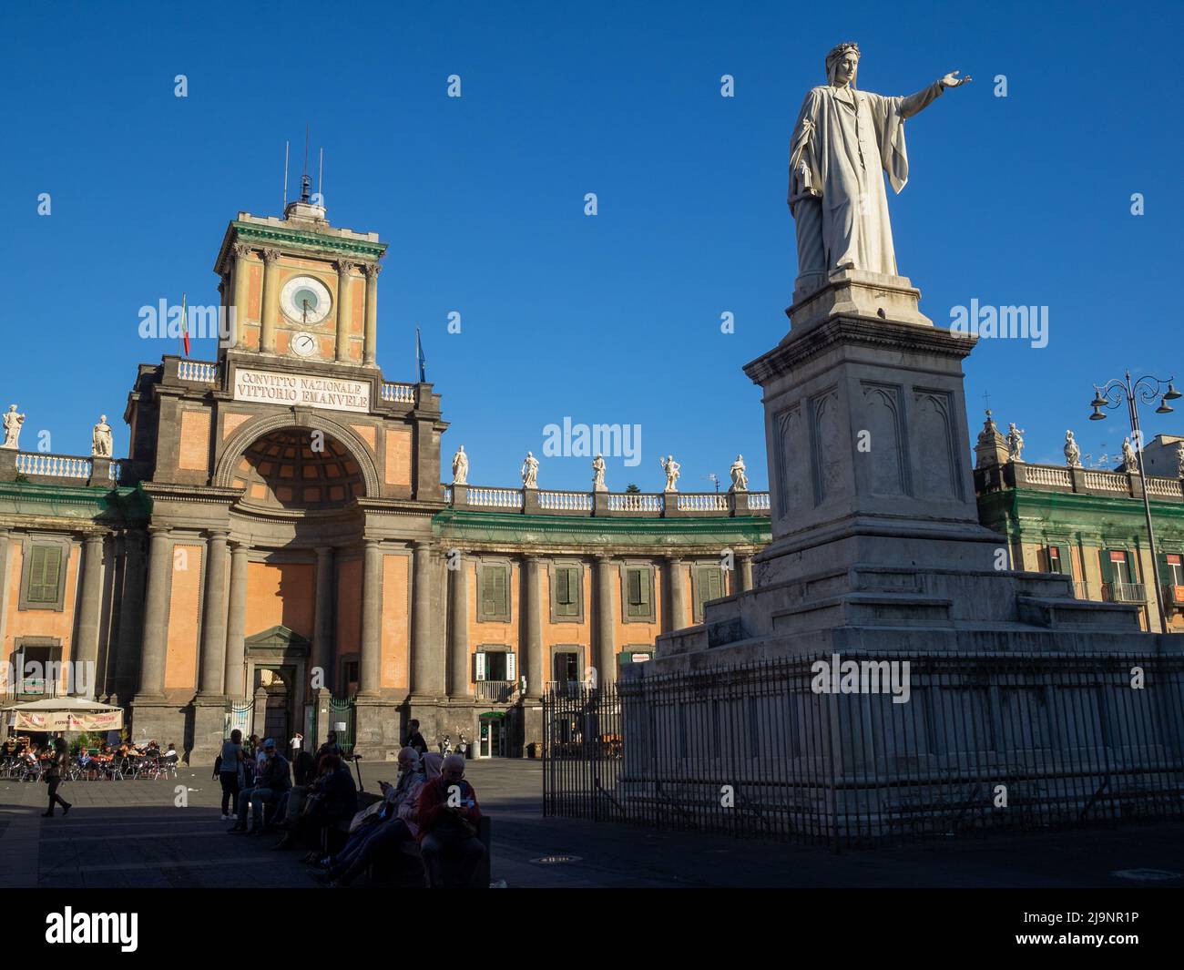 Dante Alighieri statue in the middle of Piazza Dante, Naples Stock ...