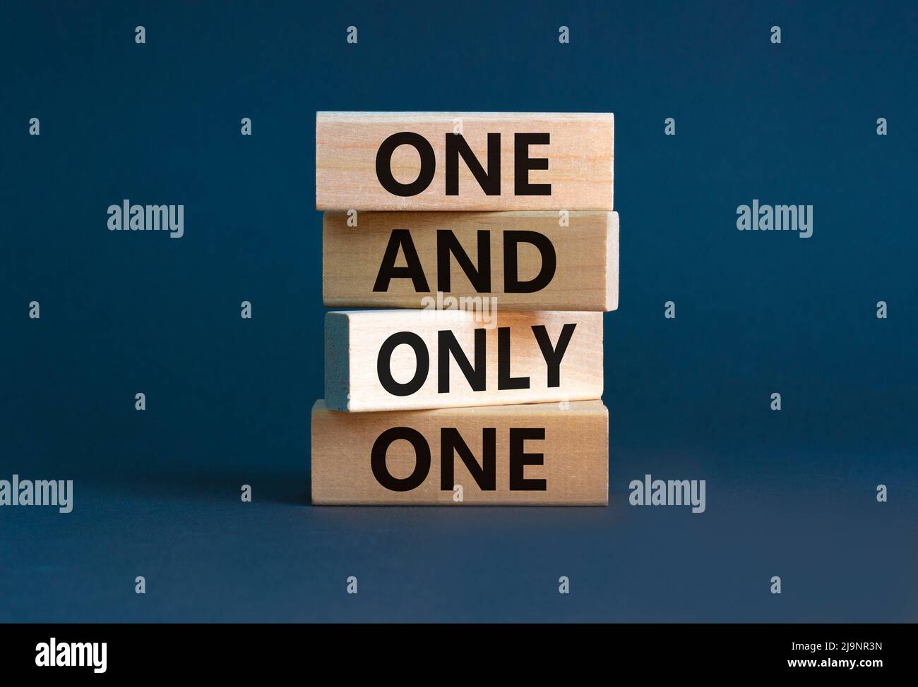One and only one symbol. Concept words One and only one on wooden ...