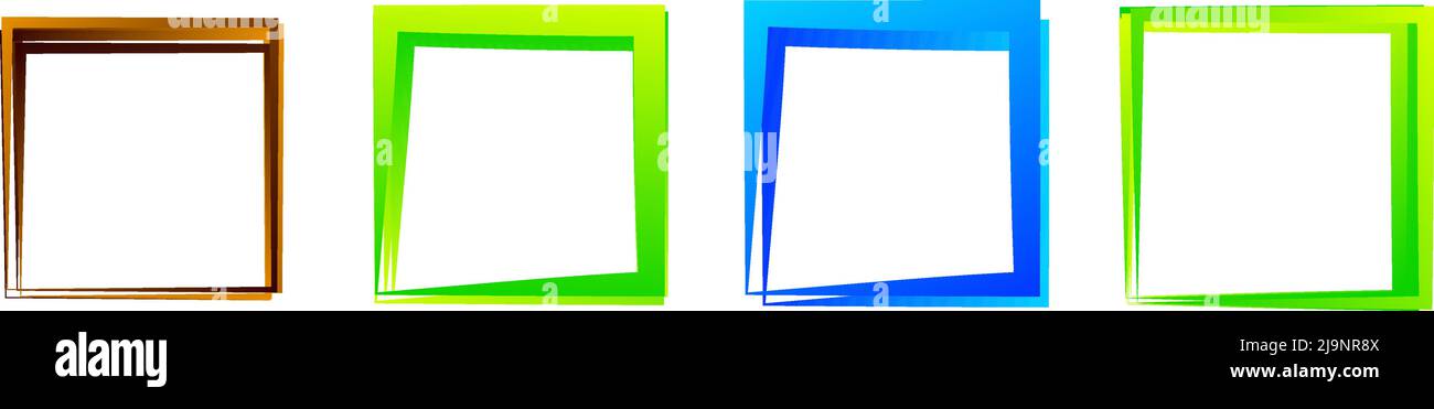 Random square contour frame, border element. Stock vector illustration ...