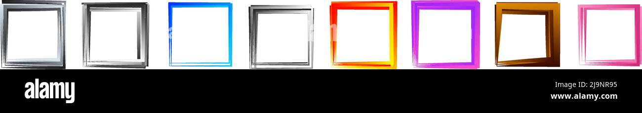 Random square contour frame, border element. Stock vector illustration ...