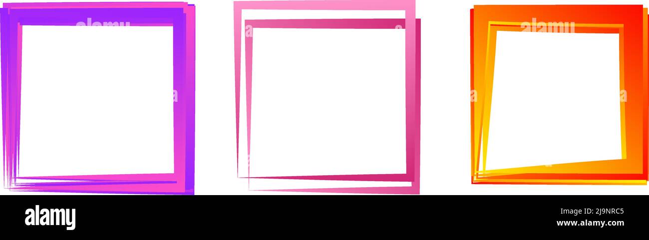Random square contour frame, border element. Stock vector illustration ...