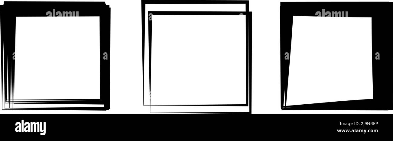 Random square contour frame, border element. Stock vector illustration ...