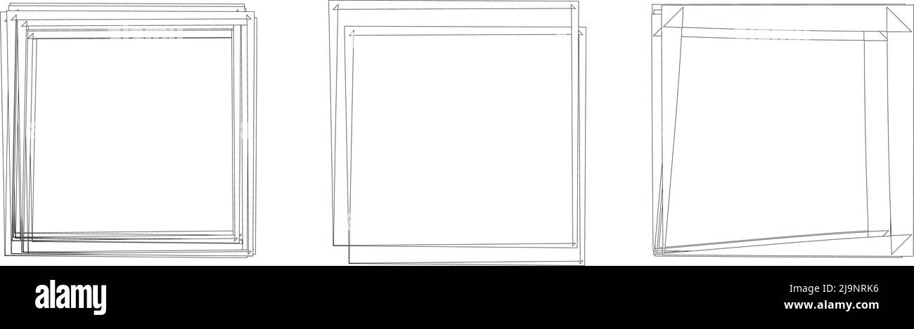 Random square contour frame, border element. Stock vector illustration ...