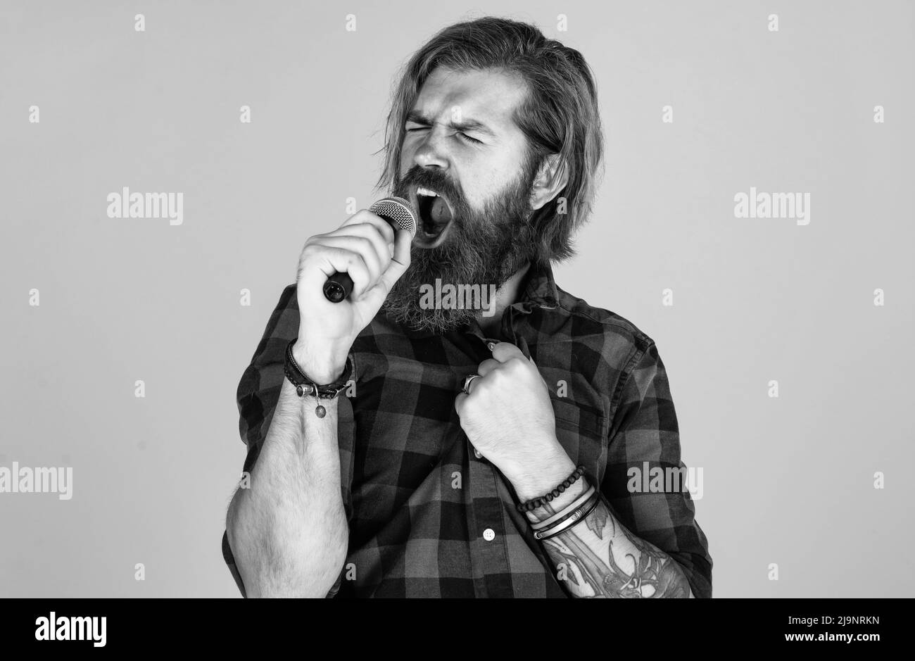 Mature male karaoke singer hi-res stock photography and images - Alamy