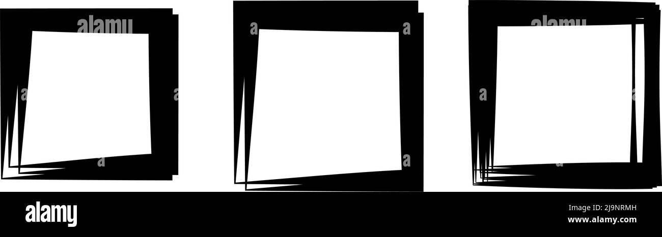 Random square contour frame, border element. Stock vector illustration ...