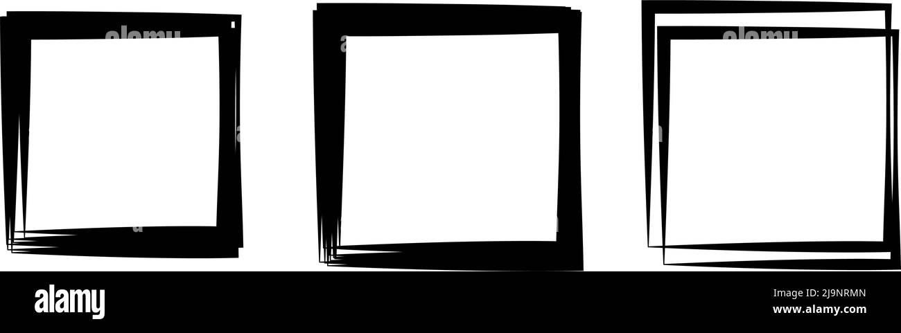 Random square contour frame, border element. Stock vector illustration ...